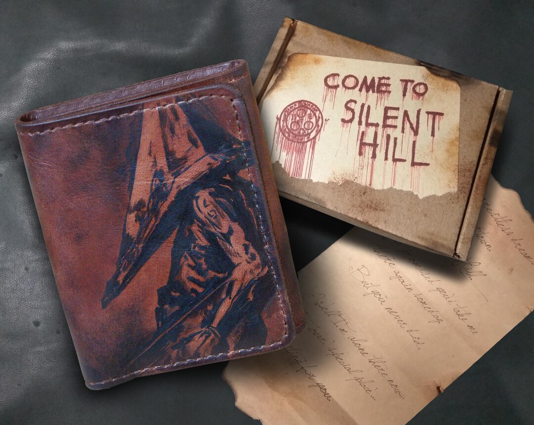 Compact Men's Trifold 'pyramid Head', Hand Painting, Hand Made Leather ...