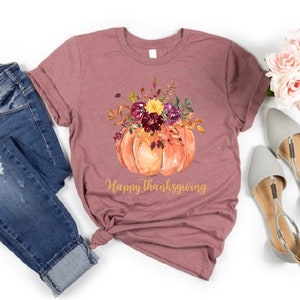 Happy Thanksgiving Floral Pumpkin PNG - Etsy