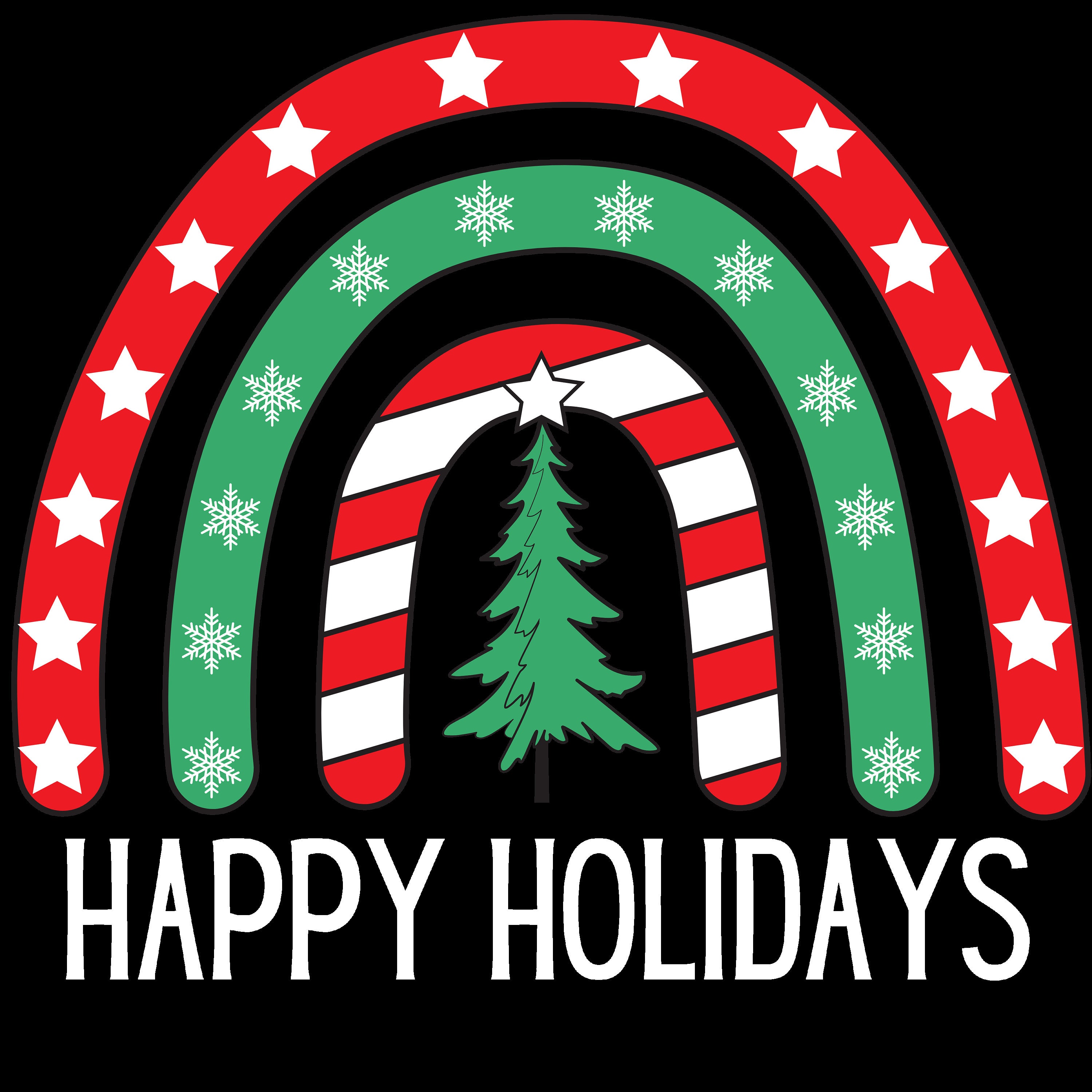 Happy Holidays Rainbow High Res PNG Digital File - Etsy