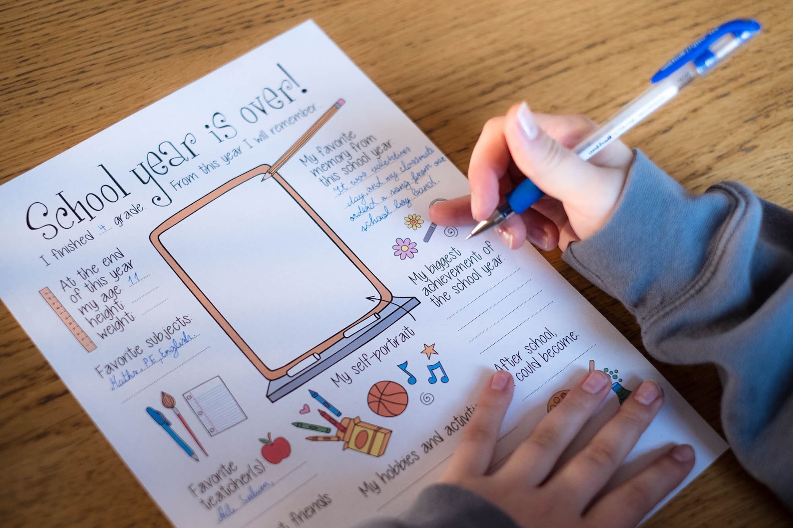 End of School Year Review Page. Printable Year-end Summery. Student ...