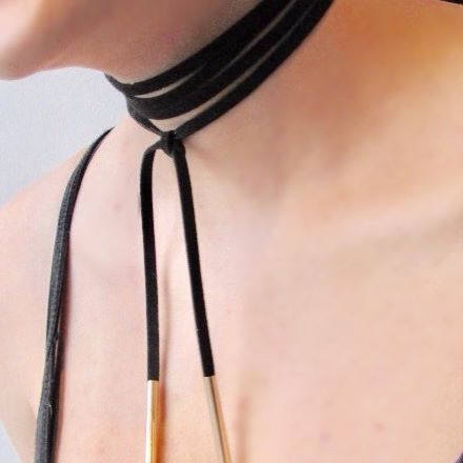 Layered Choker Necklace Long Necklace Layered Necklace - Etsy