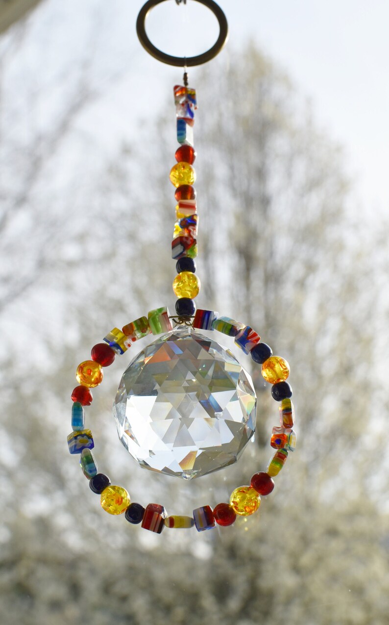 Hanging Crystal Prism Sun Catcher Rainbow Maker Repurposed Vintage ...