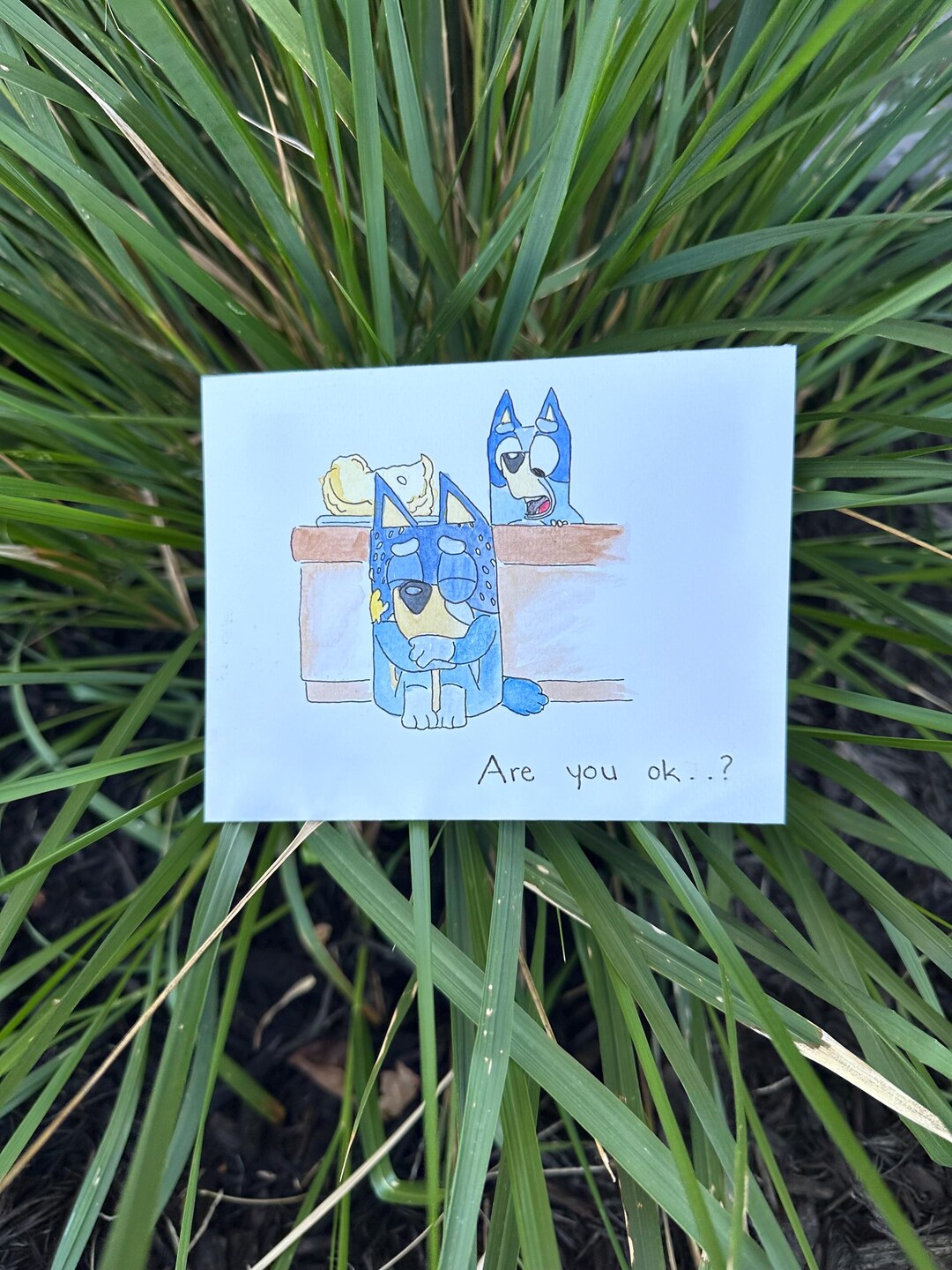 Watercolor Bluey Card: Thinking of You, Duck Cake - Etsy