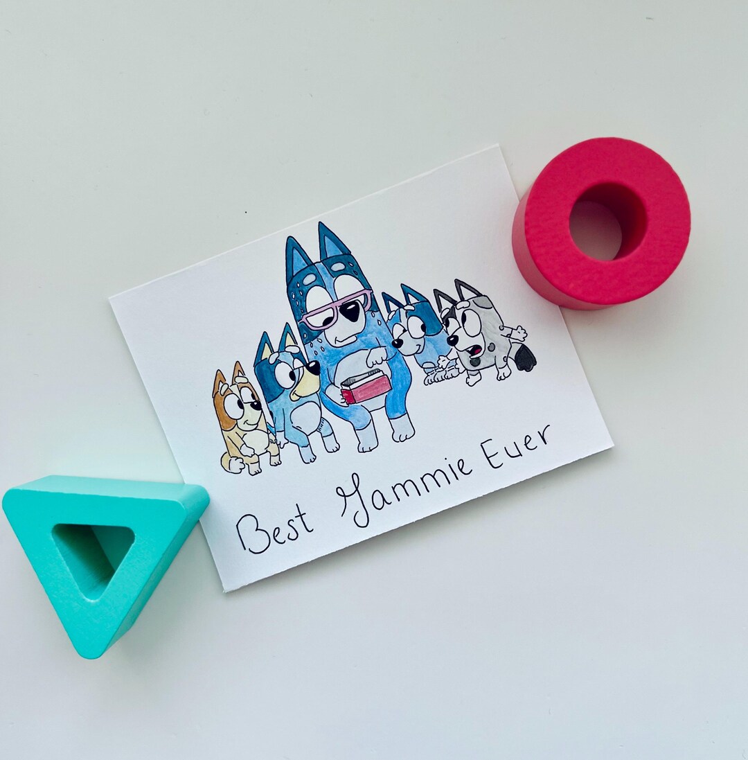 Watercolor Greeting Card Bluey Disney Bluey Nana Chris Mothers Day ...