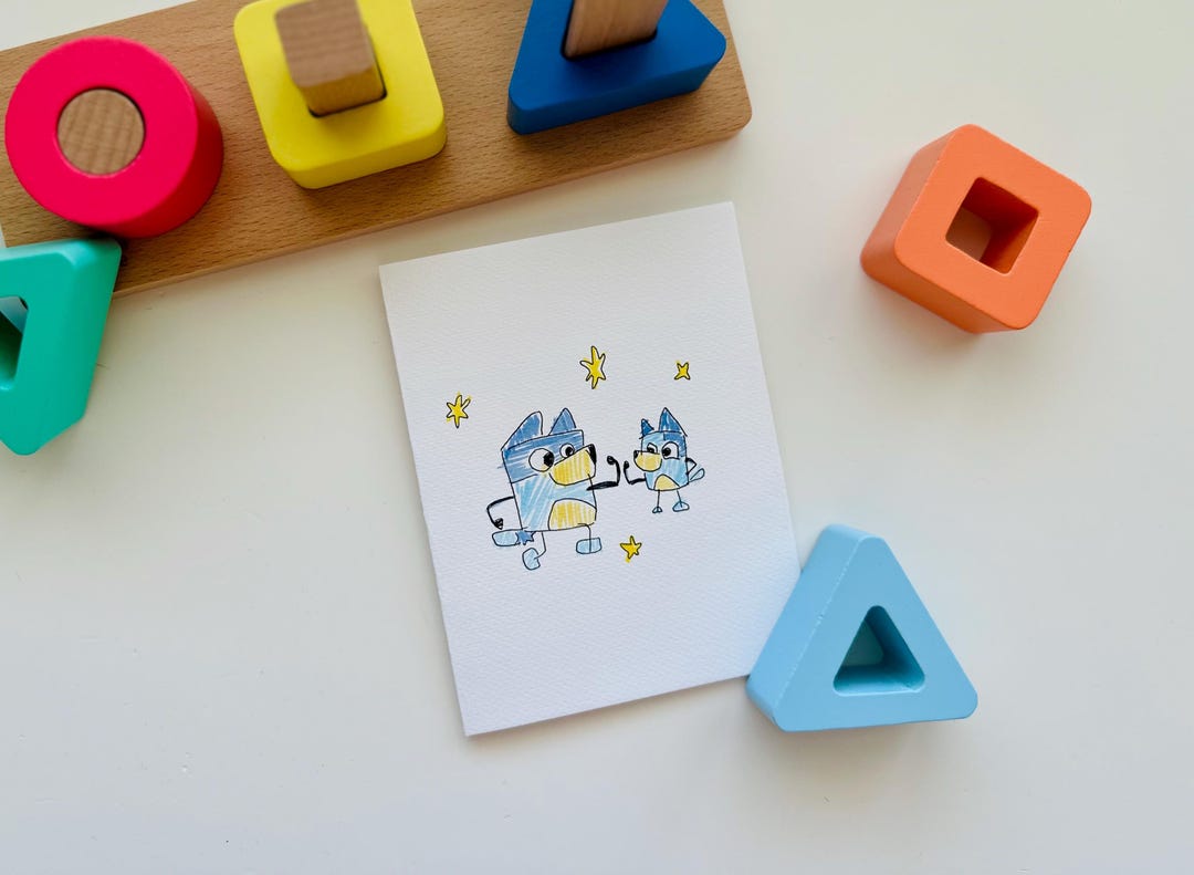 Watercolor Bluey Card: Its A Good Thing You're Tough Drawing - Etsy