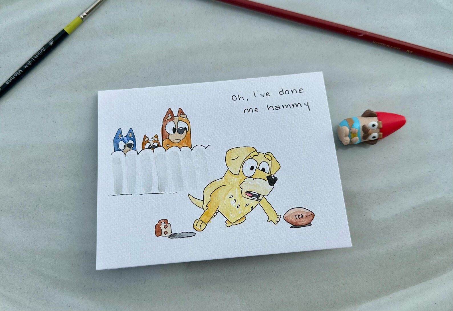 Watercolor Bluey Greeting Card Disney Happy Birthday Get Well Soon ...