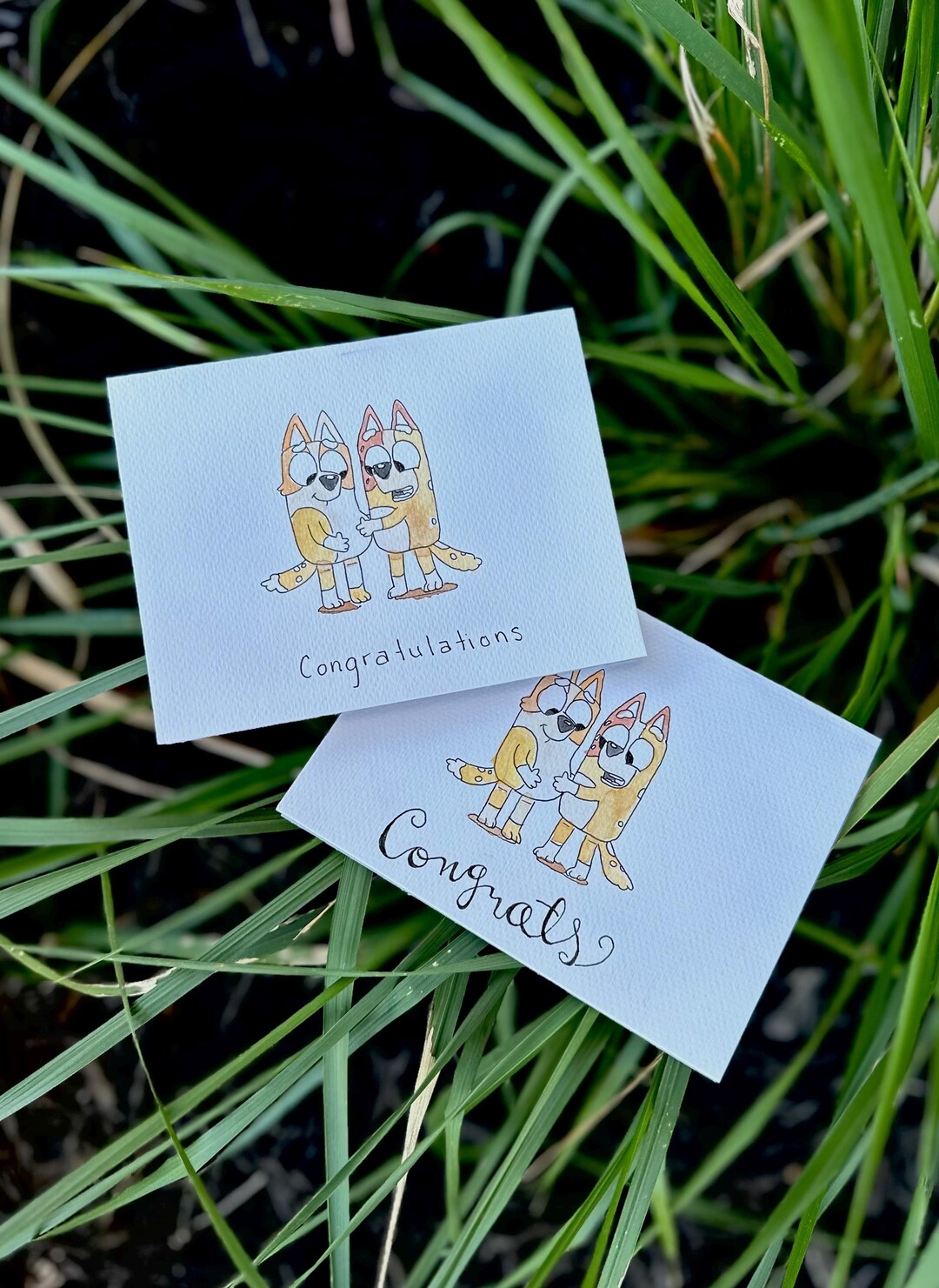 Watercolor Bluey Greeting Card Disney Brandy Pengancy Congratulations ...