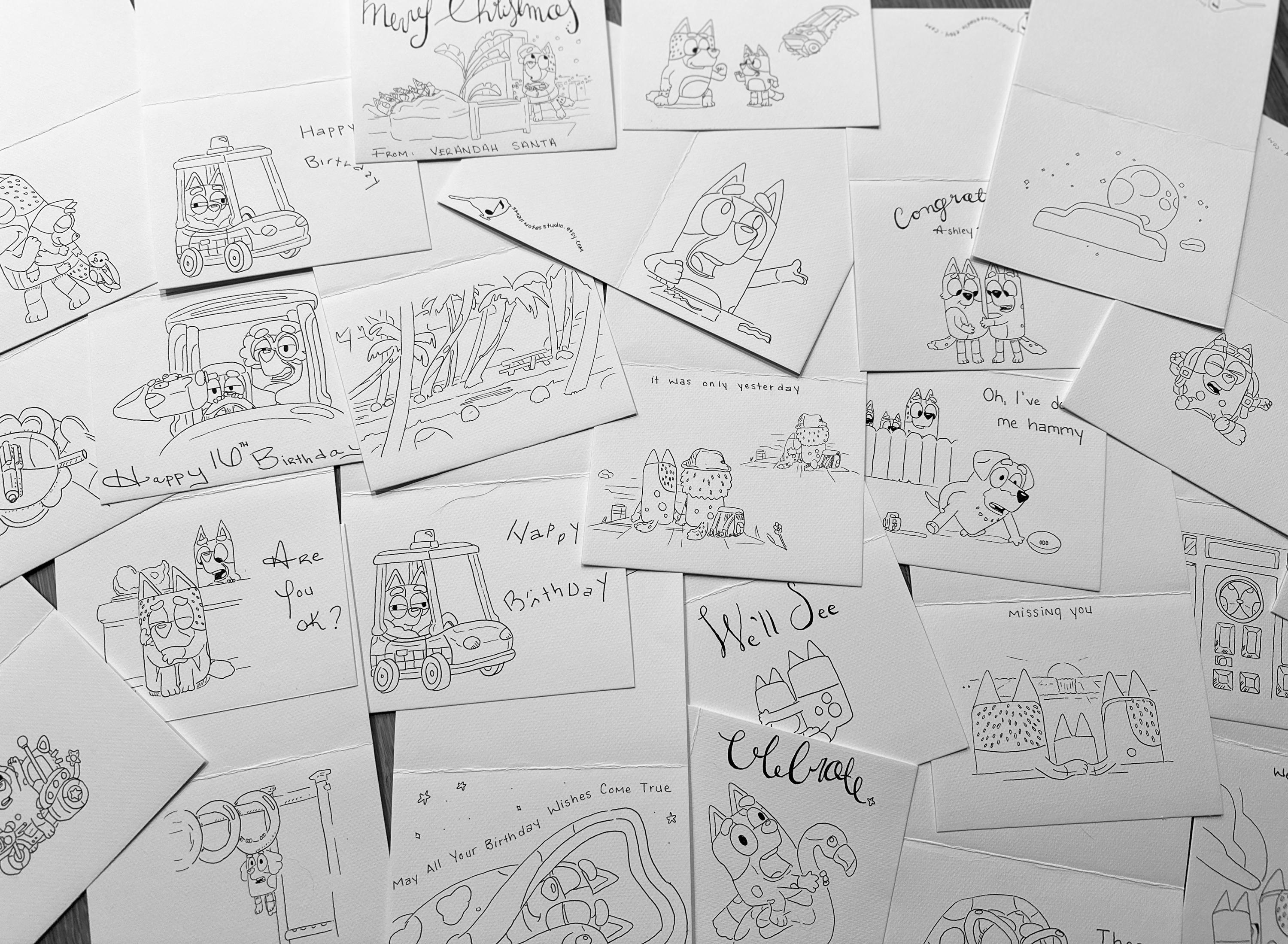 Watercolor Greeting Card Bluey Card Disney Card Congratulations Muffin ...