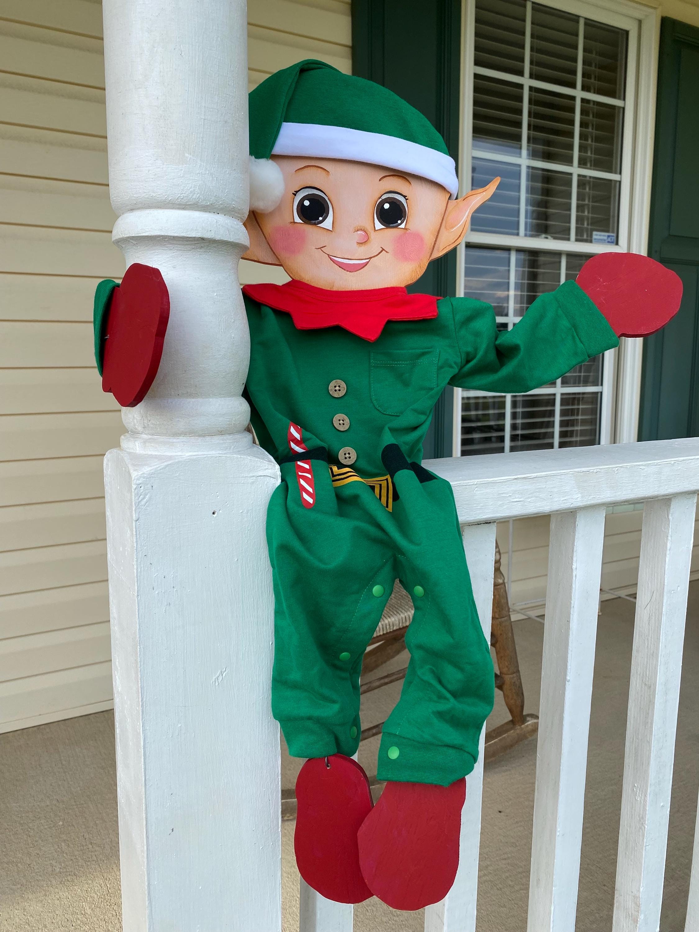 Famous Elf, Porch Sitter, Christmas in July, Front Porch Decor ...