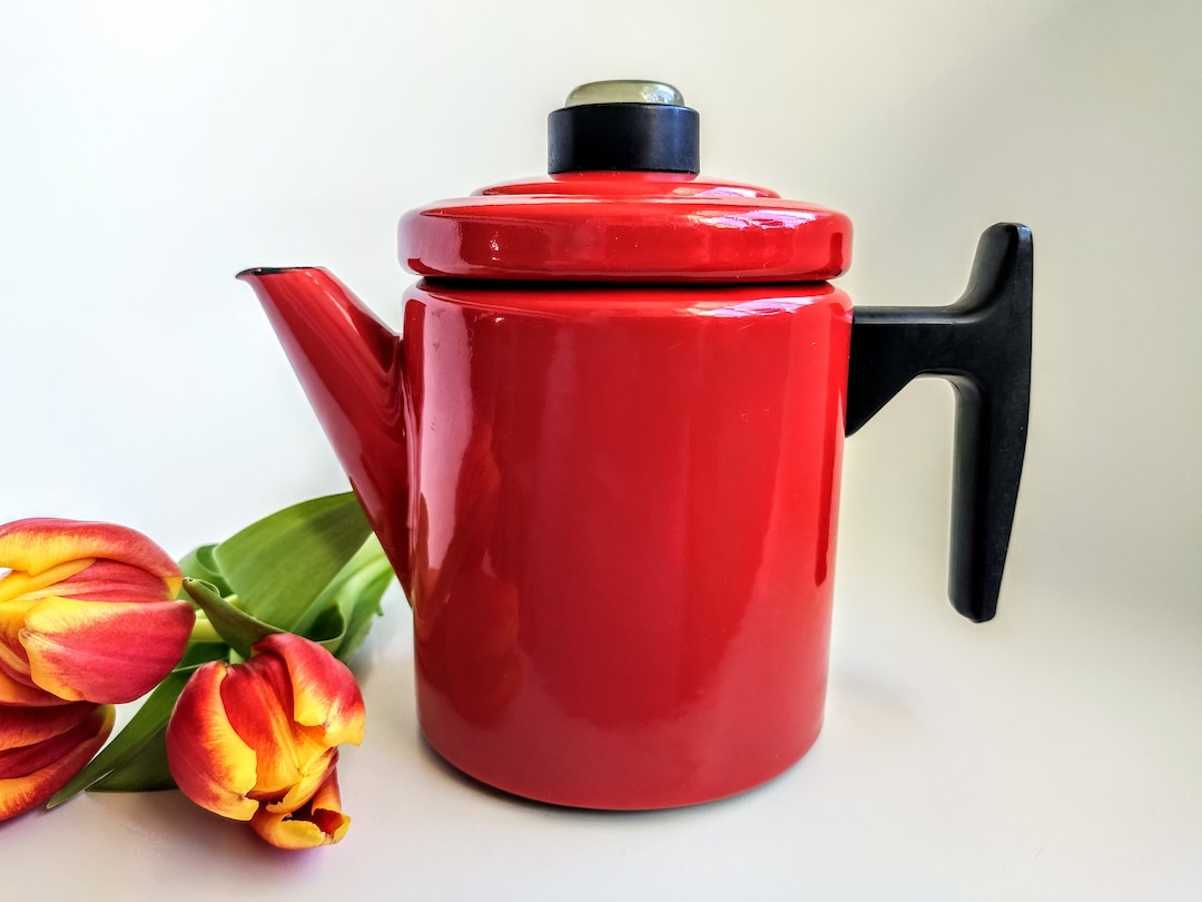 FINEL Finland Antti Nurmesniemi Pehtoori Vintage Enamel Coffee Pot ...
