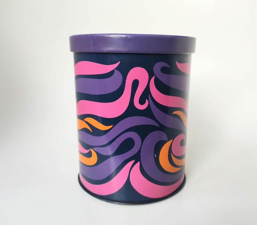 Vintage Blikken Container Jaren Vijftig Psychedelische Wevelingen ...