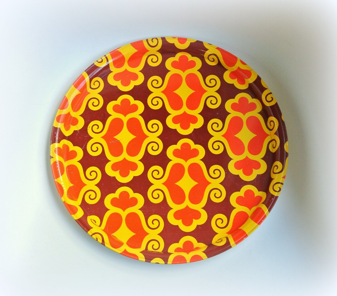 Massilly France Vintage Tin Tray Retro 70's Seventies - Etsy