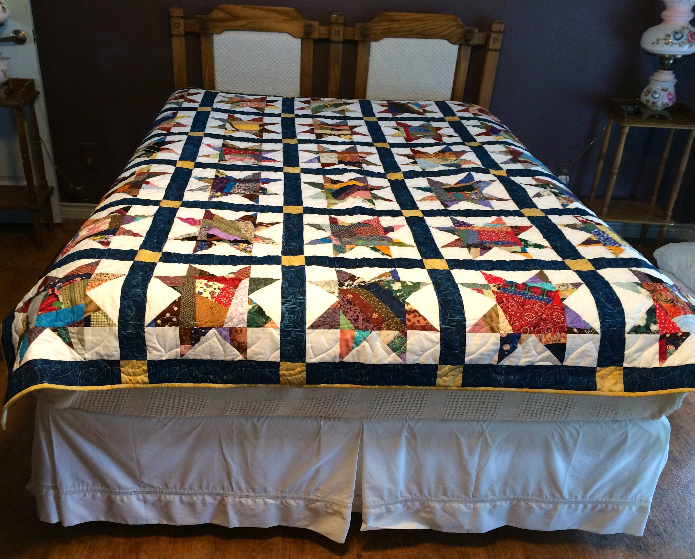 Queen Quilt, Full Quilt, Double Quilt Scrappy Stars - Etsy