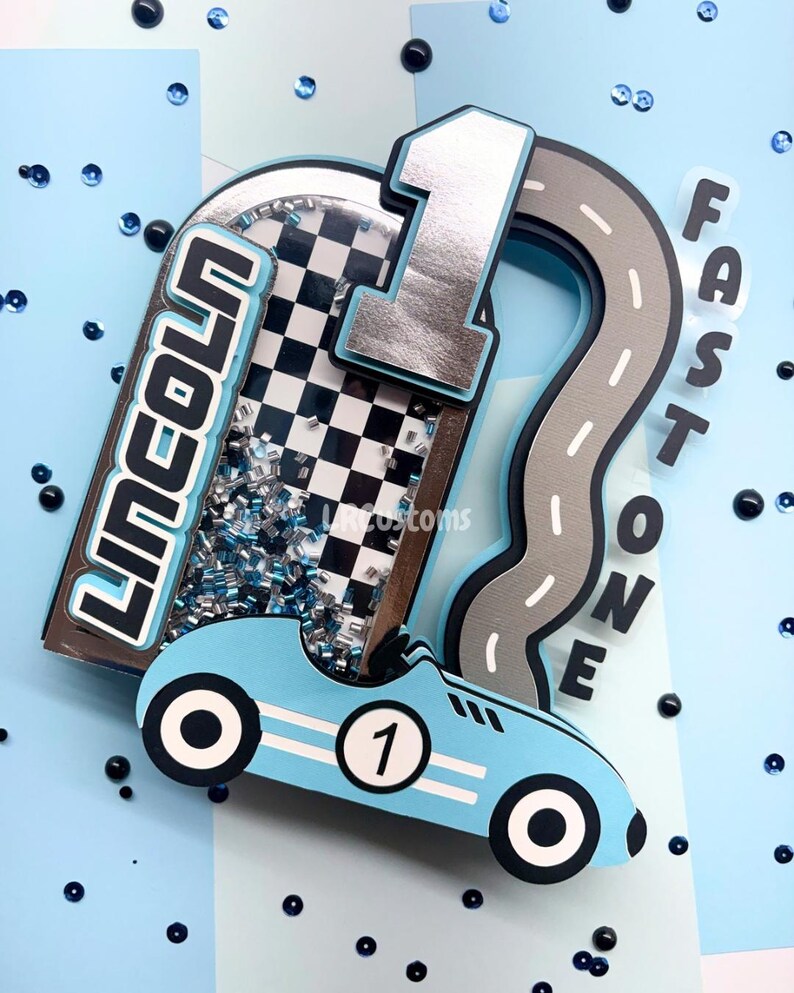 Fast One Cake Topper | Race Car Birthday | First Lap Birthday | Two ...