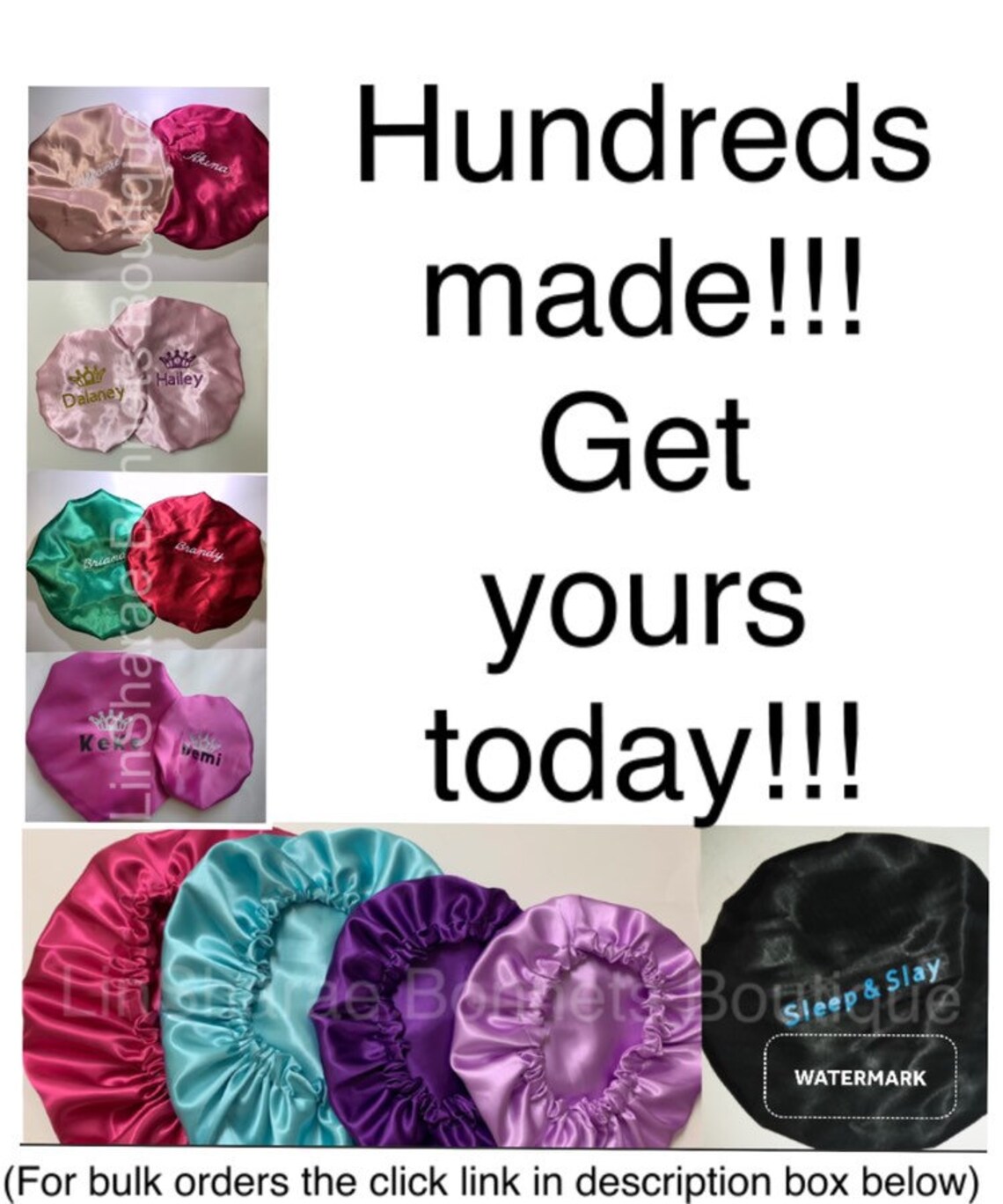 Custom Satin Bonnet | Custom Baby Bonnet | Add Name | Add Text | Create ...