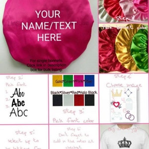 Custom Satin Bonnet | Custom Baby Bonnet | Add Name | Add Text | Create ...