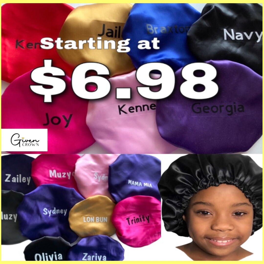 Custom Satin Bonnet | Personalizedsatin Baby Bonnet | Satin Bonnet ...