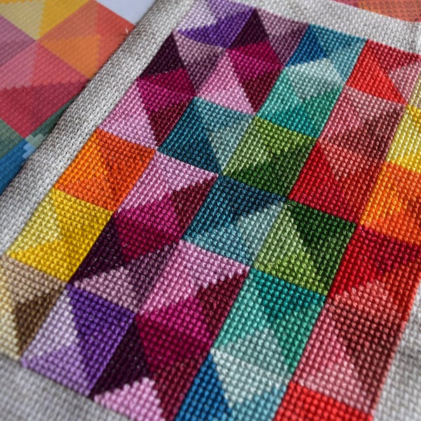 Large Counted Cross Stitch Rainbow Quilt Pattern Large - Etsy Canada