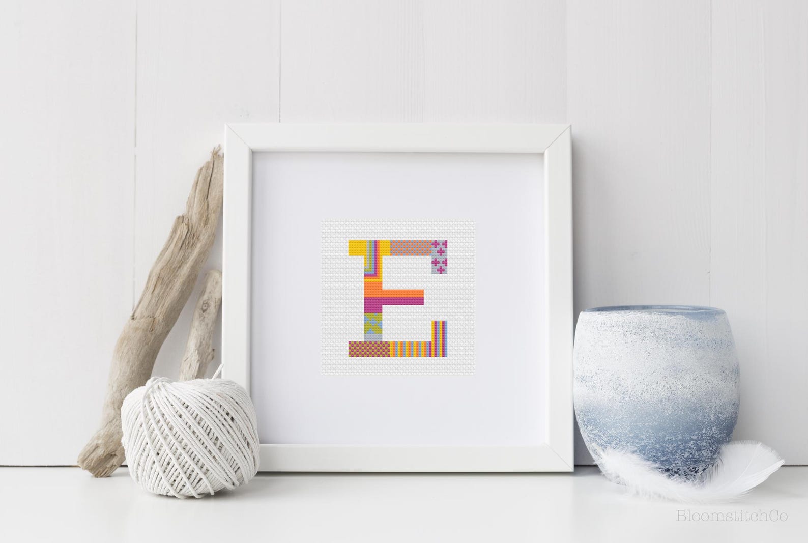 Letter E - Modern Cross Patch Design, Cross Stitch Pattern - Etsy
