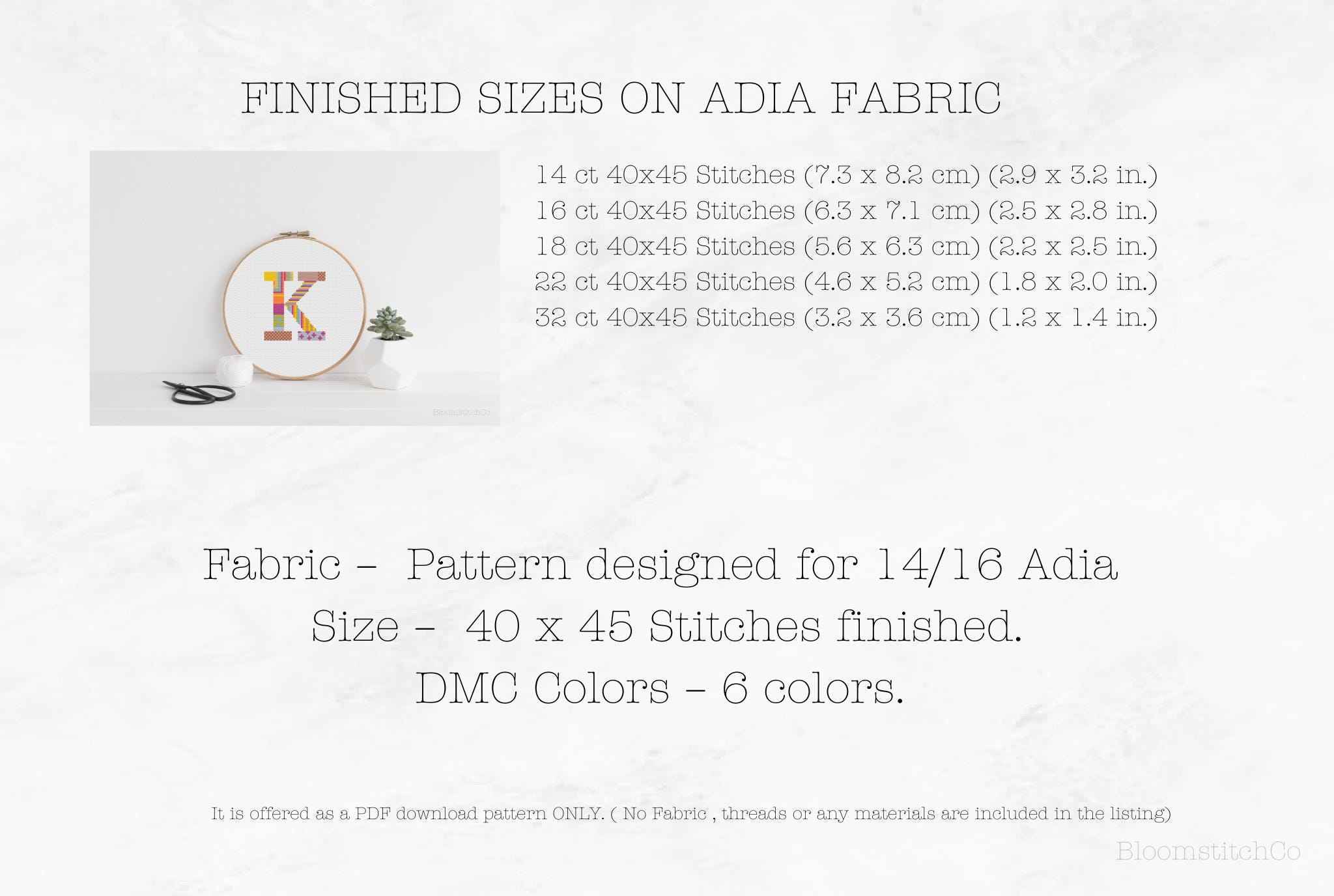 Letter K - Modern Cross Patch Design, Cross Stitch Pattern - Etsy