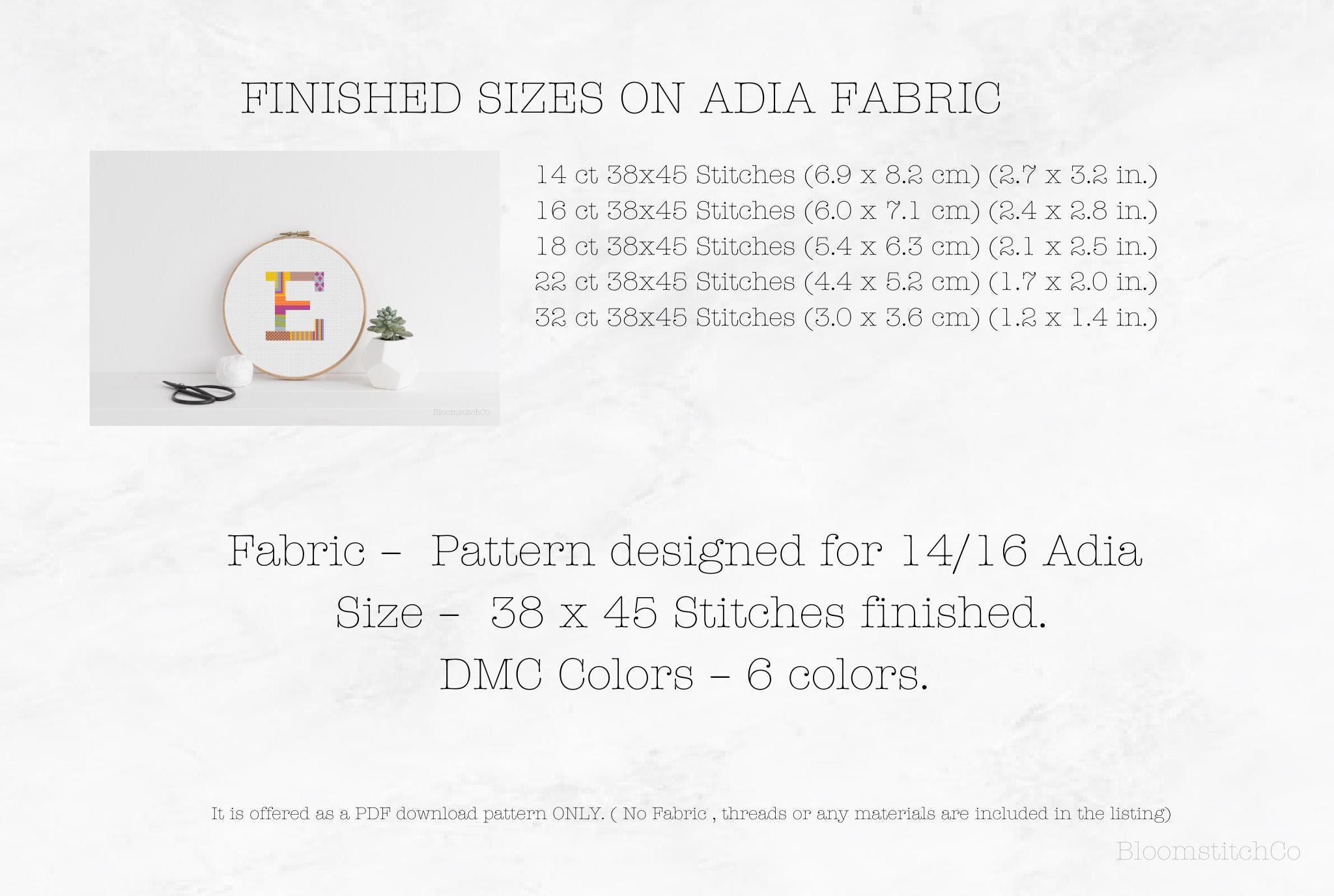 Letter E - Modern Cross Patch Design, Cross Stitch Pattern - Etsy