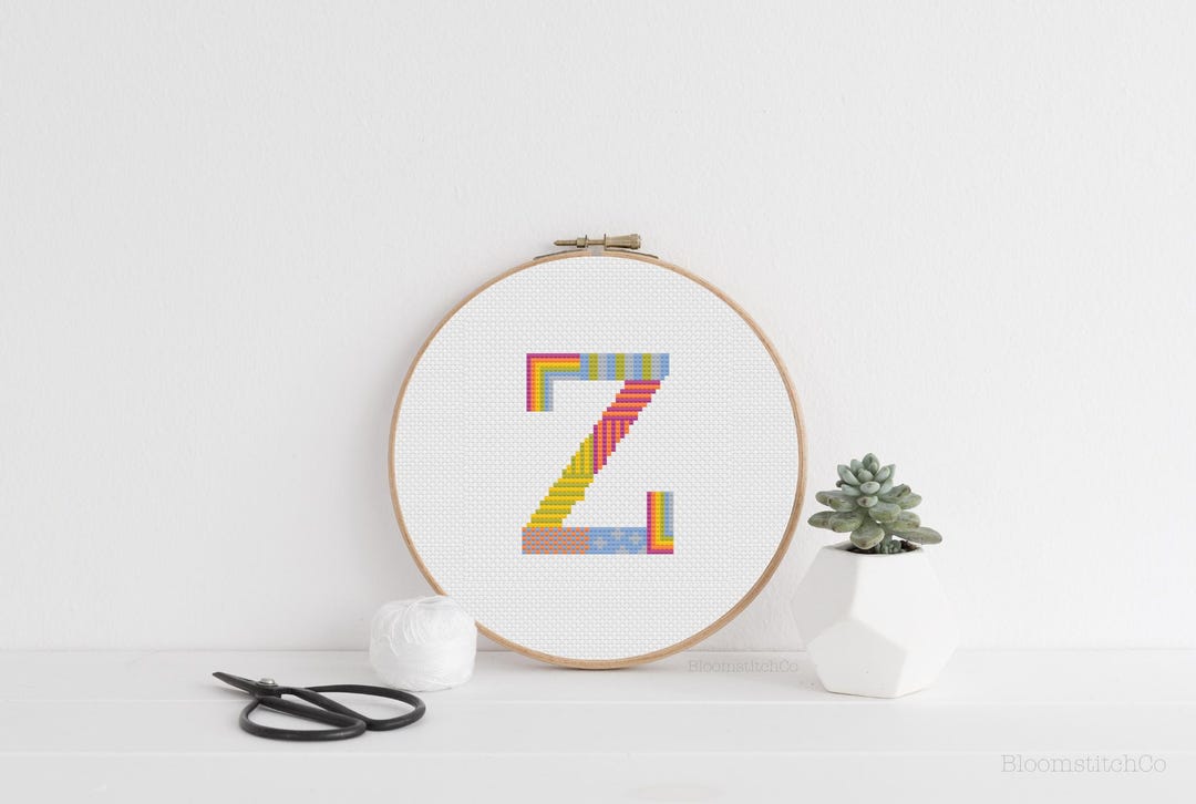 Letter Z - Modern Cross Patch Design, Cross Stitch Pattern - Etsy
