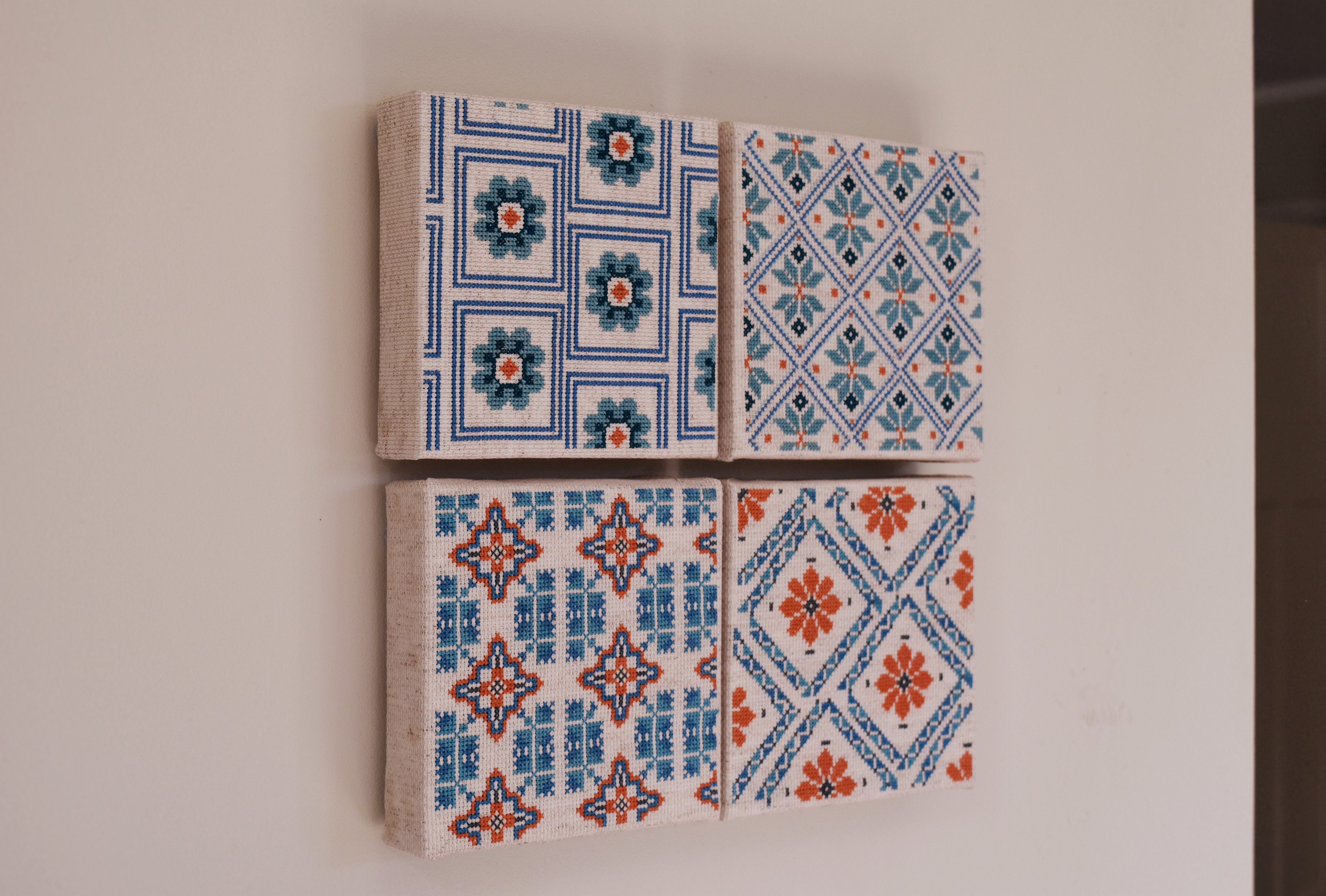 Cross Stitch Modern Tile Designs Four Mosaics Patterns | Etsy