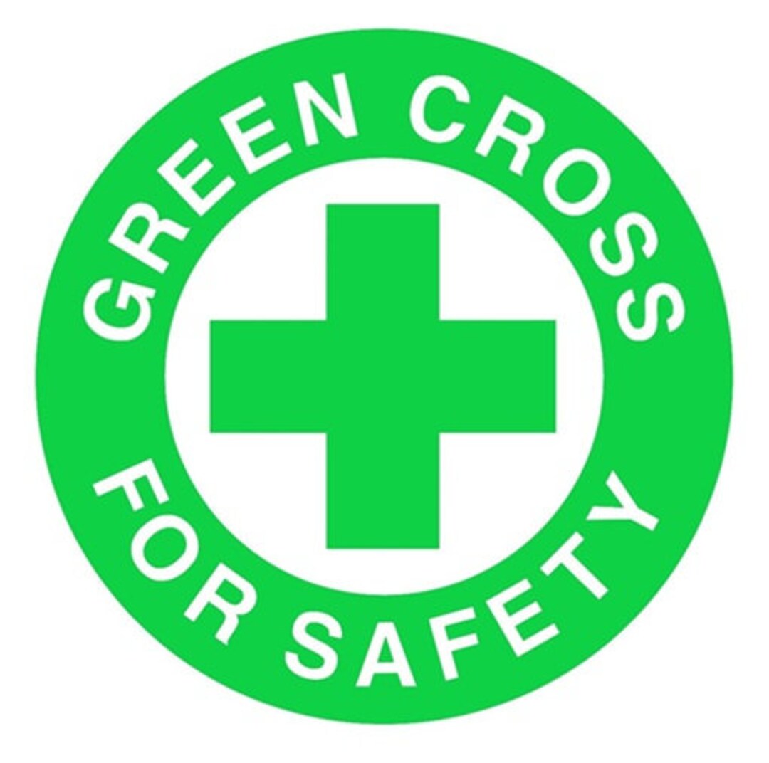 Bethlehem Steel Green Cross for Safety Hard Hat Sticker Vinyl Approx. 2 ...