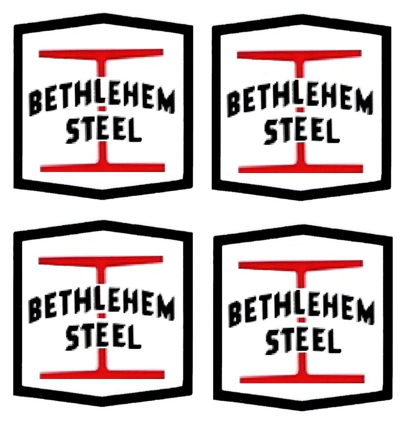 Model Train ‘O’ Gauge Bethlehem Steel Logos 4 Logos on 1 Vinyl Sticker ...