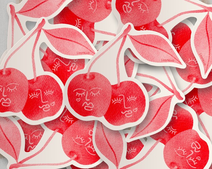 Cherry Lovers Vinyl Sticker - Etsy