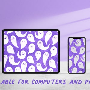 Ghost Friends Wallpaper Halloween Paranormal Cute Spirits - Etsy