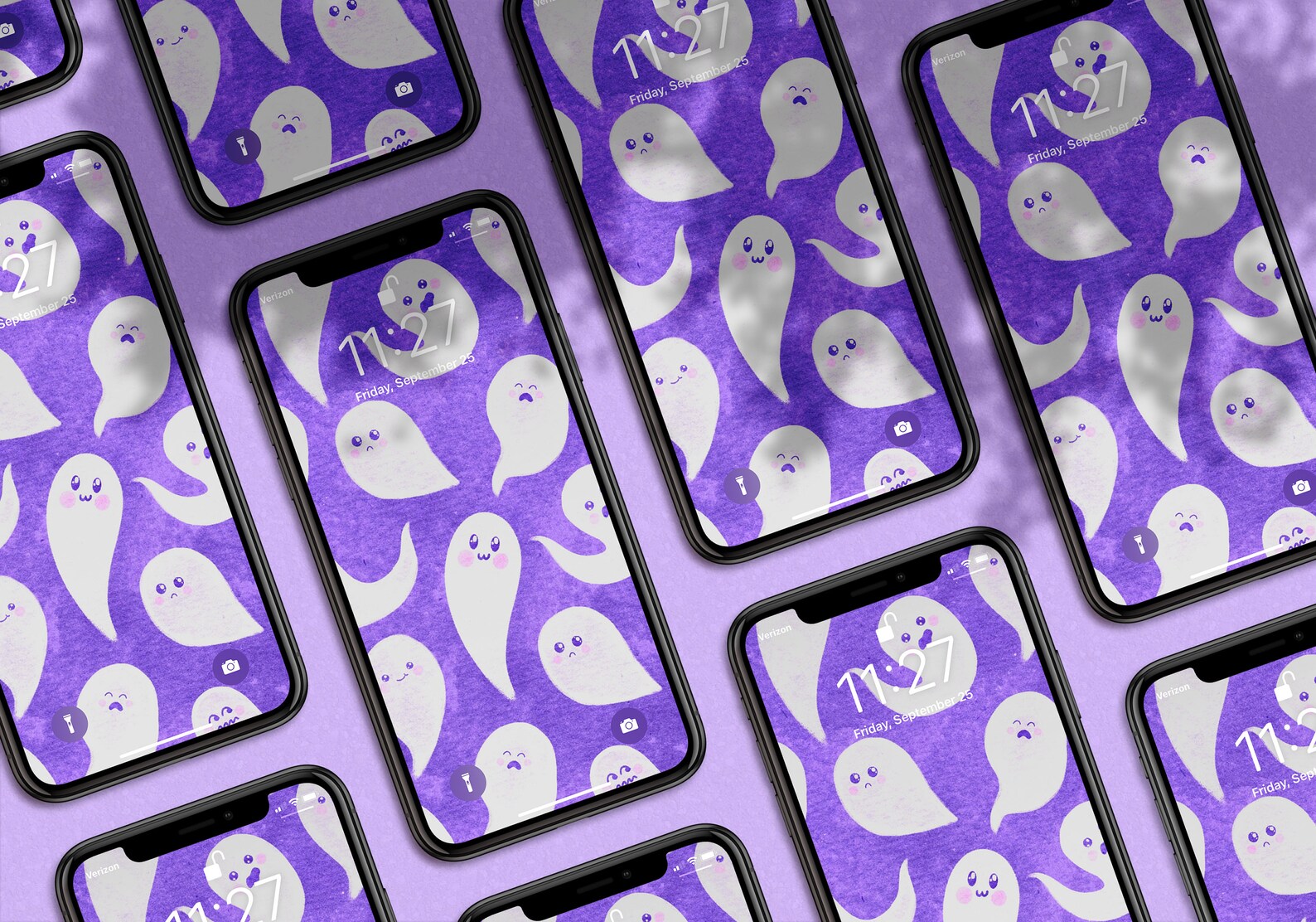 Ghost Friends Wallpaper Halloween Paranormal Cute Spirits | Etsy