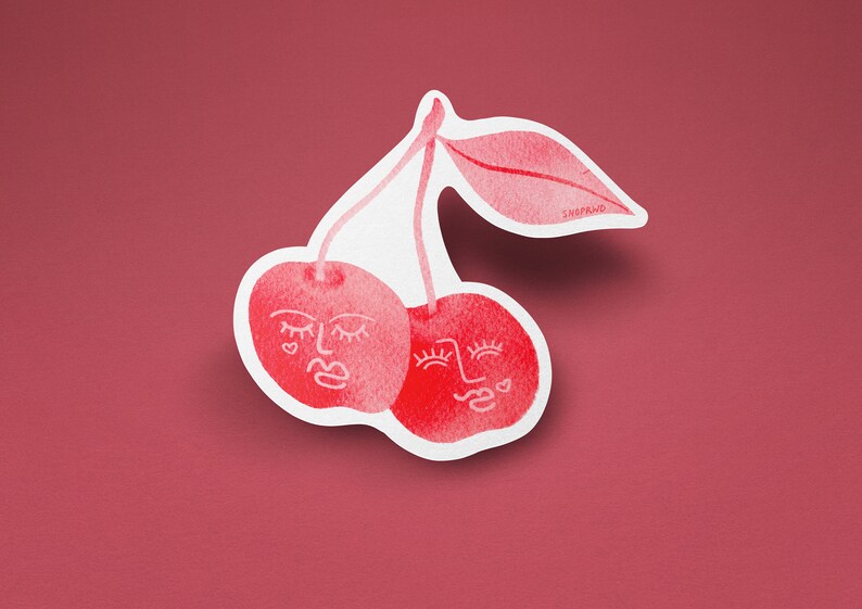 Cherry Lovers Vinyl Sticker - Etsy