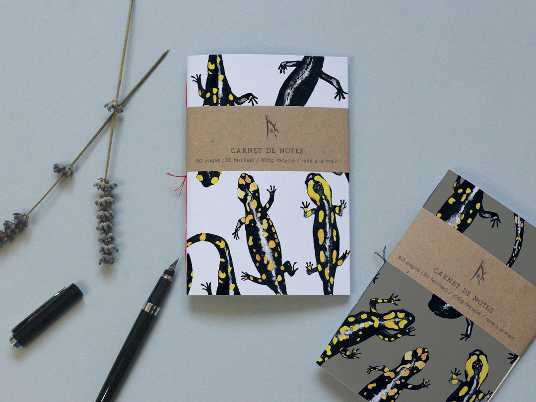 Pocket Notebook Salamanders A6 Size Hand Bound Watercolor - Etsy