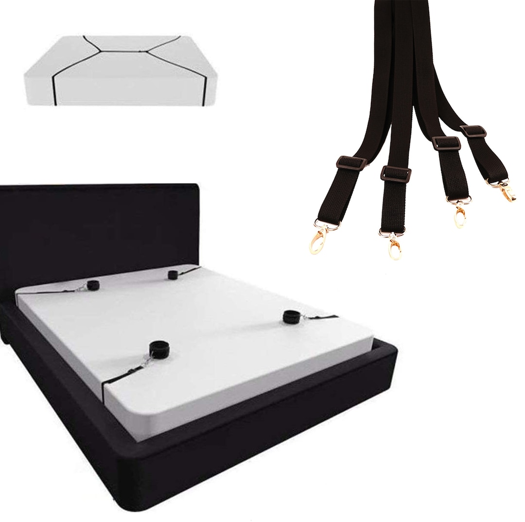 Bed Restraint Straps Set , Under-mattress BDSM Restraints for Role-play ...