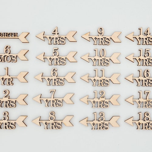 Height Marker Arrows for Growth Chart Ruler Wooden Set of - Etsy