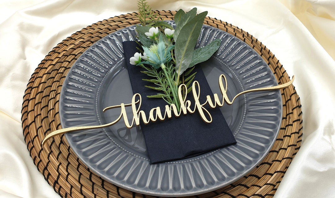 Custom Laser Cut Wood Place Cards, Thanksgiving Decor - Etsy