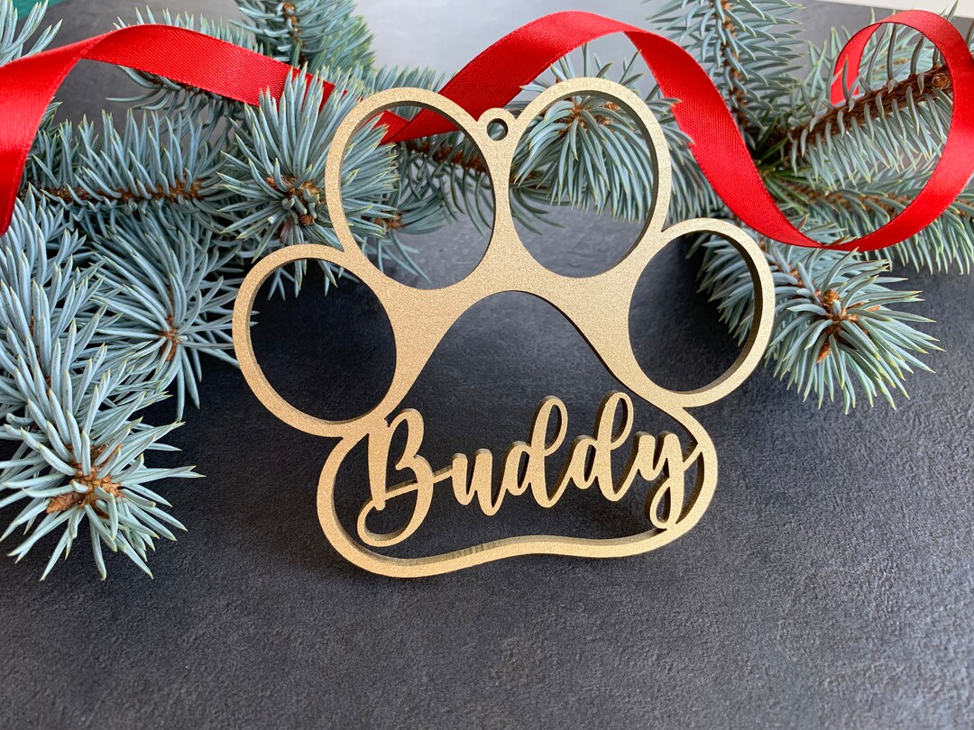Custom Dog Paw Ornament, Personalized Cat Paw Print Ornament for ...
