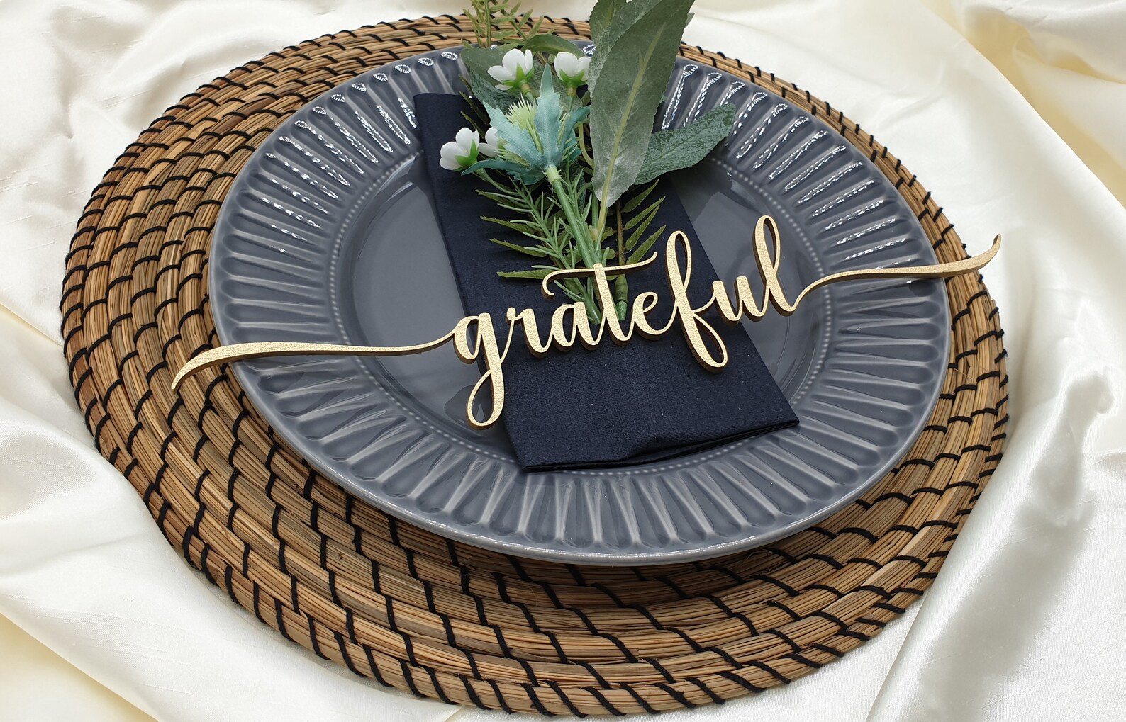 Grateful Place Cards, Custom Thanksgiving Place Cards, Personalized ...