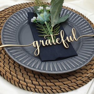 Grateful Place Cards, Custom Thanksgiving Place Cards, Personalized ...