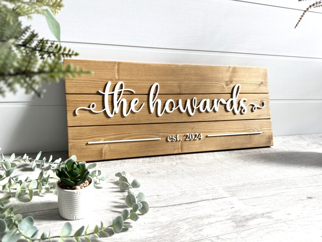 Custom Wood Sign, Personalized Family Name Sign, Wedding Gift, Last ...