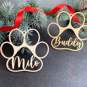 Custom Dog Paw Ornament, Personalized Cat Paw Print Ornament for ...