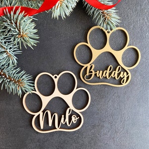 Custom Dog Paw Ornament, Personalized Cat Paw Print Ornament for ...