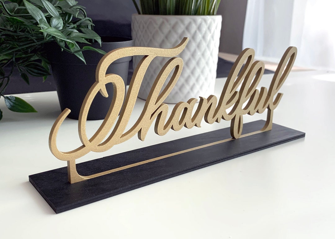 Thankful Freestanding Table Sign, Living Room Sign, Standing Sign ...