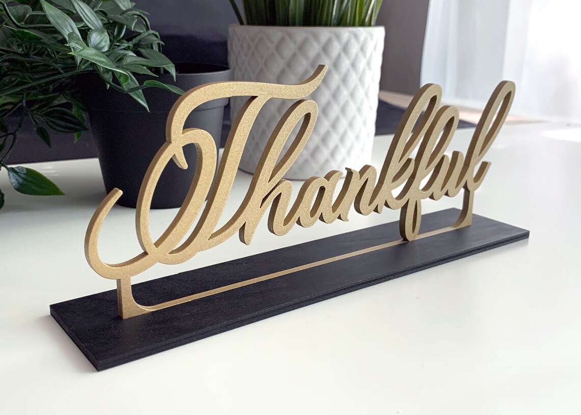 Thankful Wooden Table Sign, Holiday Decor, Baltic Birch Plywood - Etsy