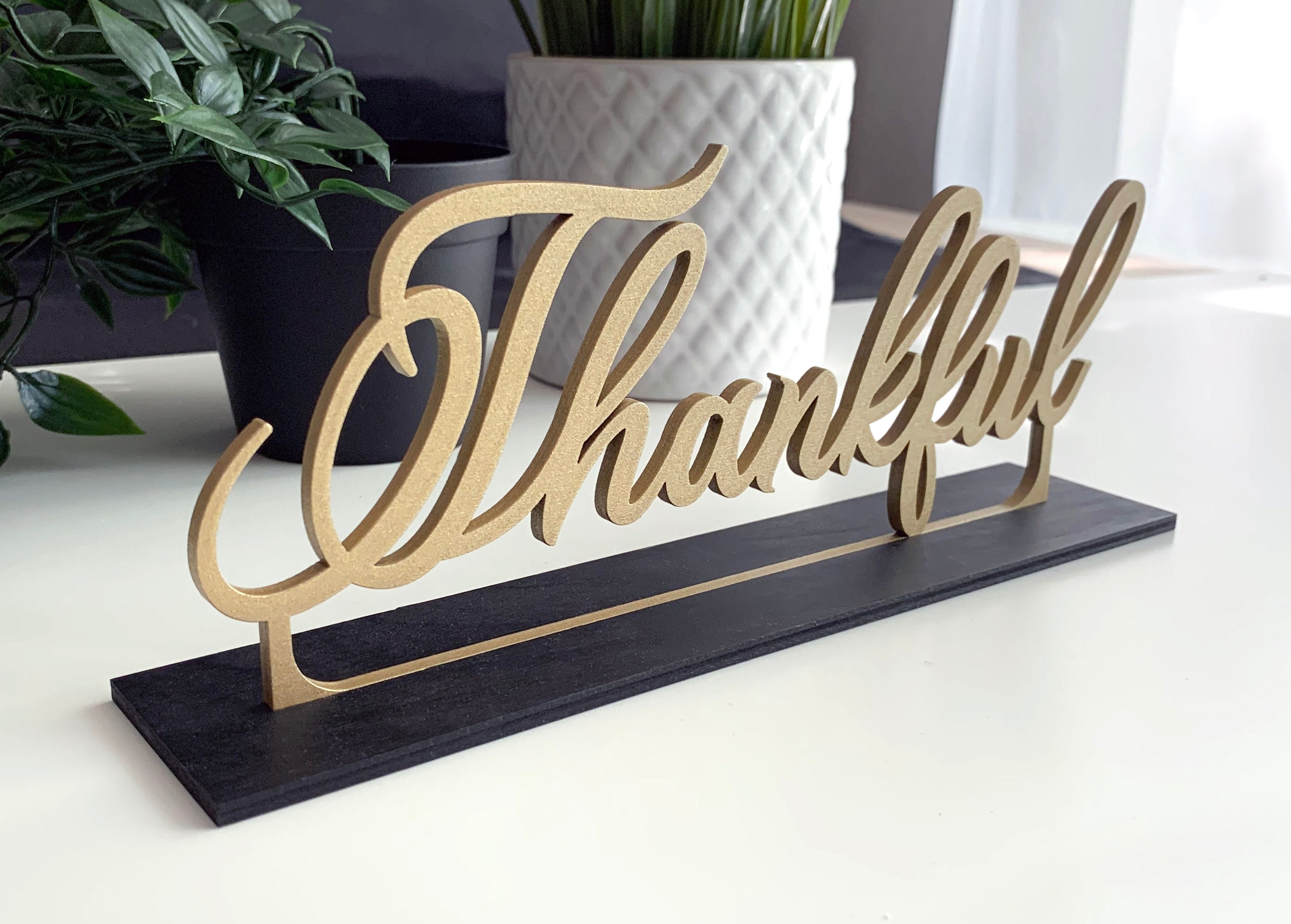 Thankful Wooden Table Sign, Holiday Decor, Baltic Birch Plywood - Etsy