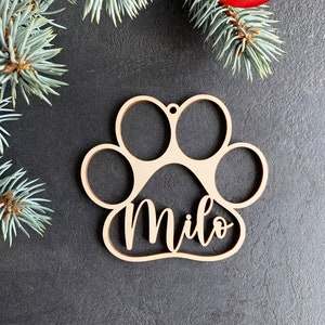 Custom Dog Paw Ornament, Personalized Cat Paw Print Ornament for ...