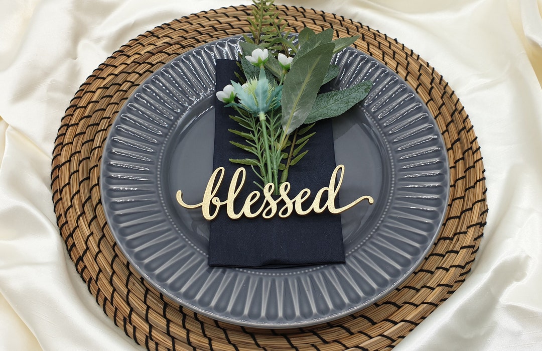 Blessed Place Cards, Custom Thanksgiving Place Cards, Personalized ...