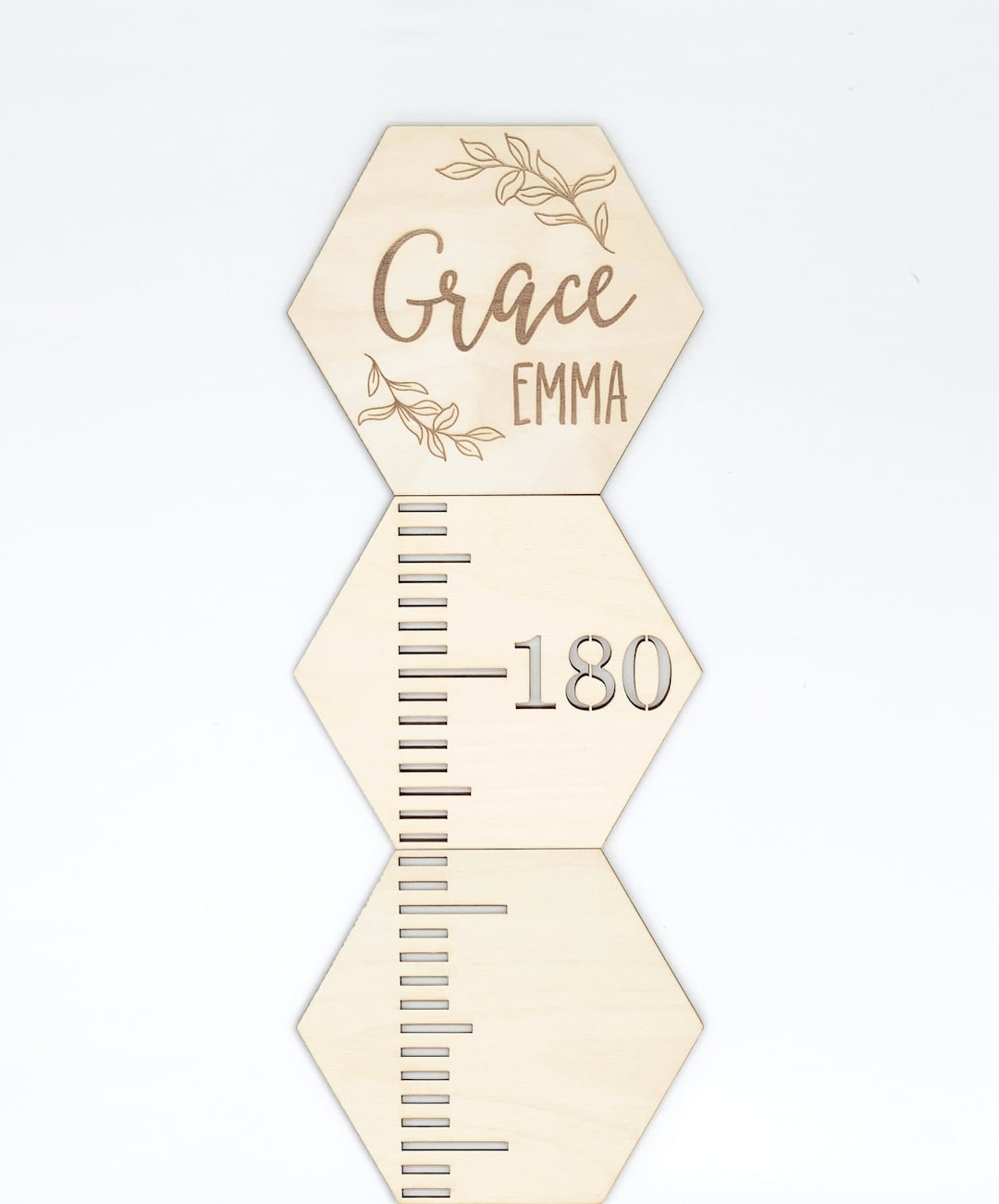 Growth Chart Ruler for Kids Wooden Growth Chart Metric, Hexagon Height ...