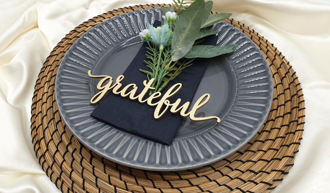 Grateful Place Cards, Custom Thanksgiving Place Cards, Personalized ...